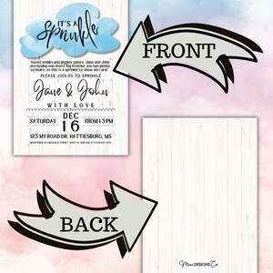 Sprinkle Baby Shower Invitation Template, 5x7 Sprinkle Themed Baby ...