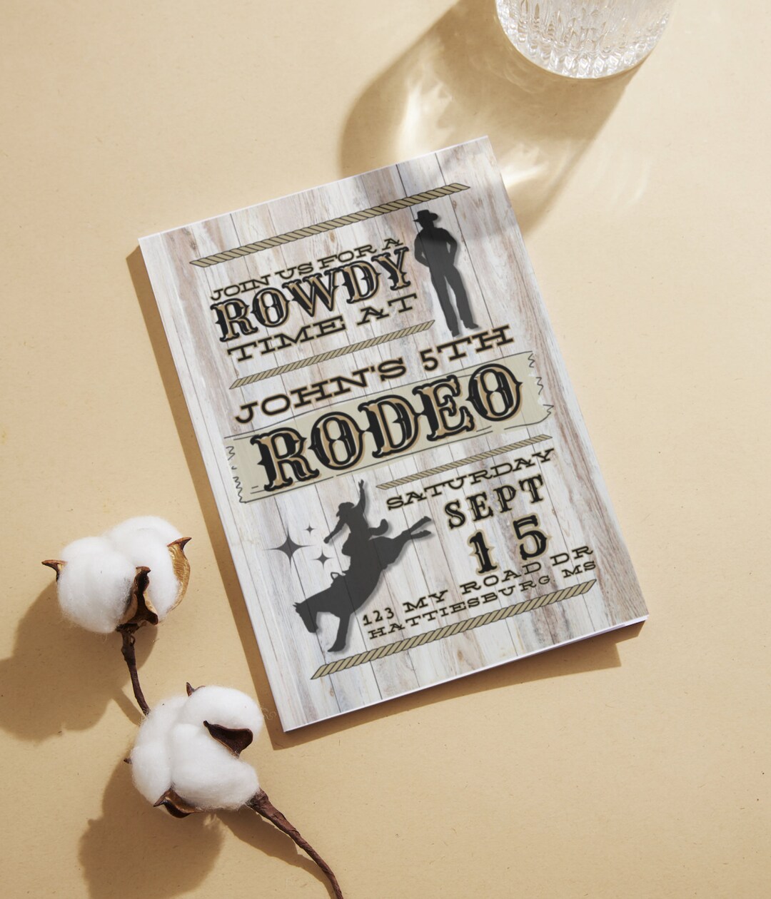 Rowdy Rodeo Birthday Invitation Template Canva Invitation - Etsy