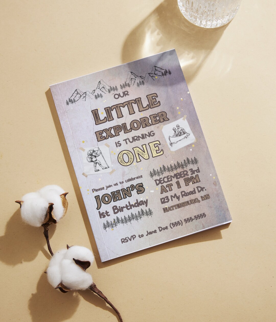 Little Explorer Birthday Invitation Template 5x7 Birthday - Etsy