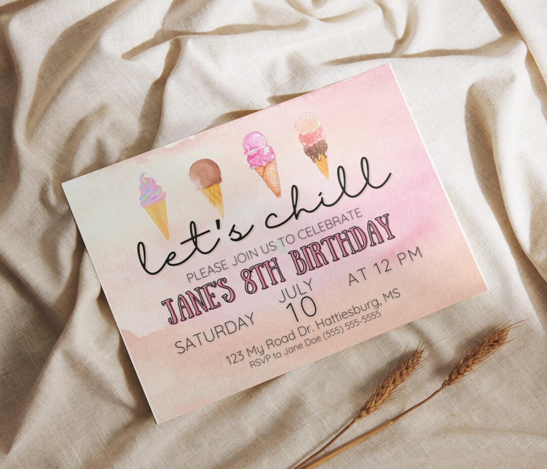 Let's Chill Party Invitation Template, Any Occasion 5x7 Invitation ...