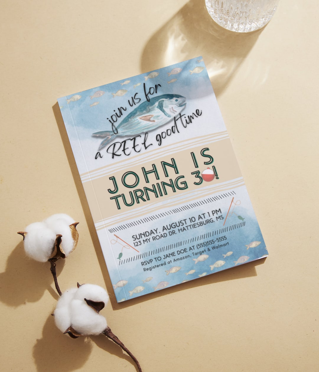 Reel Good Time Party Invitation Canva Template, 5x7 Invitation, Fishing ...