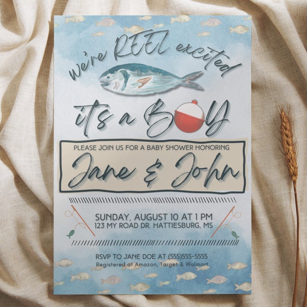 Fishing Baby Shower Invitation - Etsy
