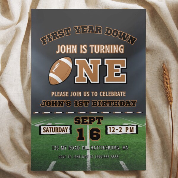 First Down Birthday Invitation - Etsy