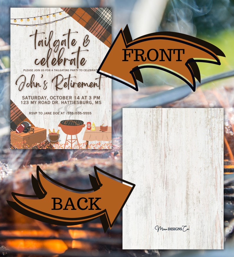 Tailgate and Celebrate Invitation Template, 5x7 Birthday Invitation ...