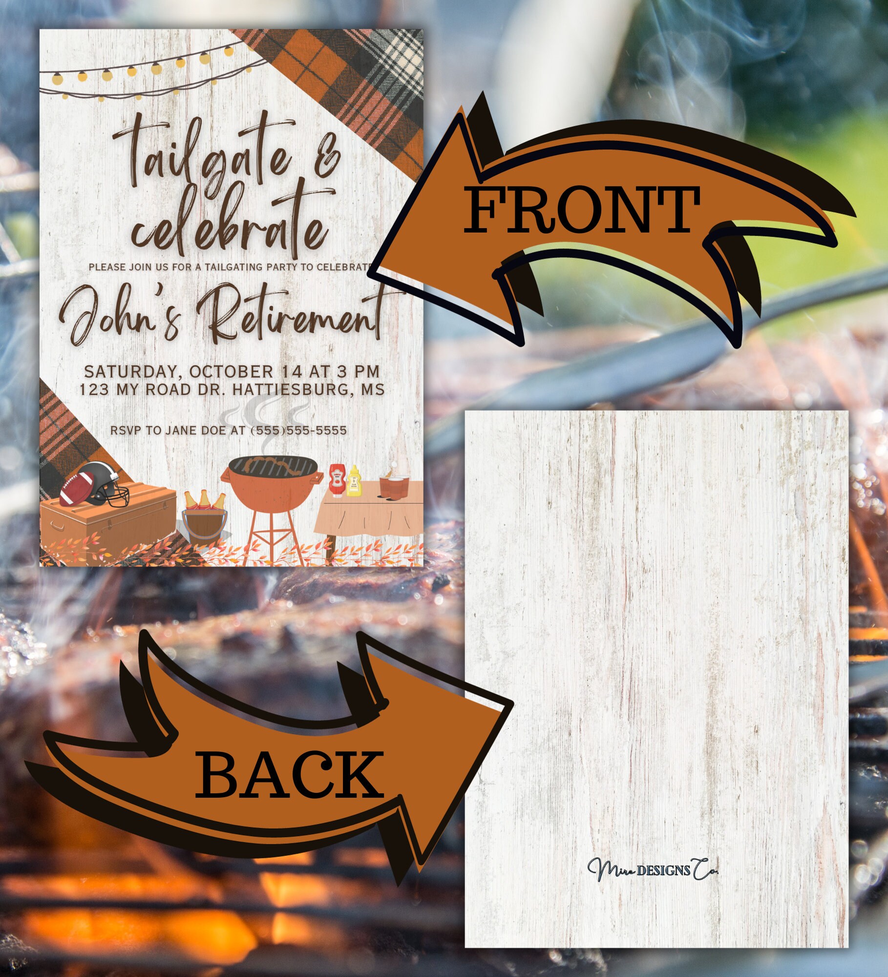 Tailgate and Celebrate Invitation Template, 5x7 Birthday Invitation ...