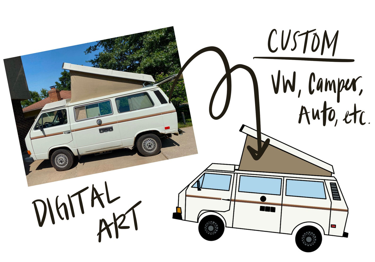 CUSTOM Handmade Commission of VW Vanagon Westfalia/vintage - Etsy