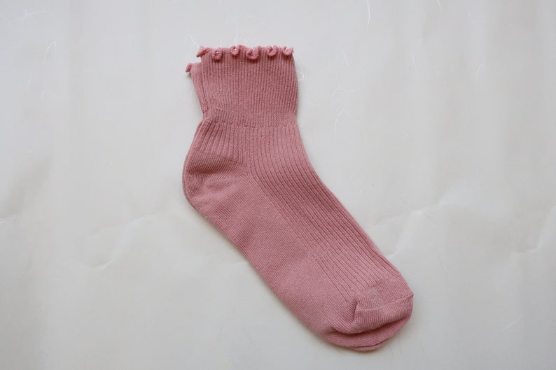 Cute Boho Cotton Socks in Pastel Color Ruffle Cuff Ankle Socks - Etsy