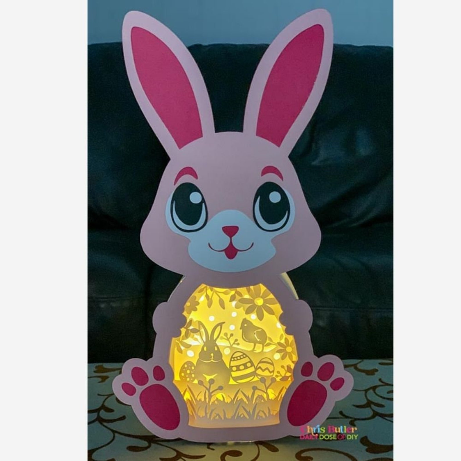 3D Easter Bunny Light Box SVG File Layered Design for Paper Crafts ...