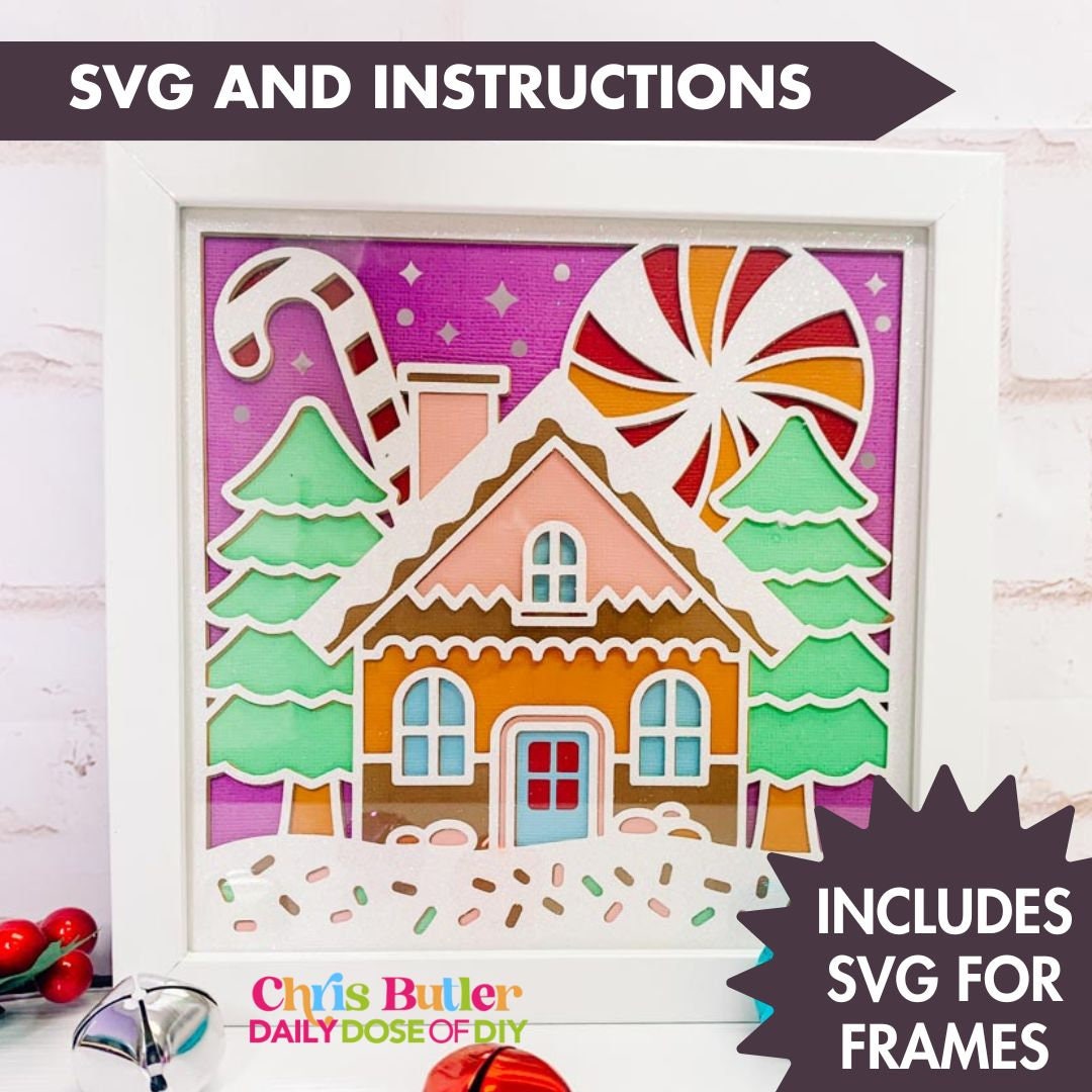 Layered Ginger Bread House Shadow Box for Christmas, Paper Craft SVG ...