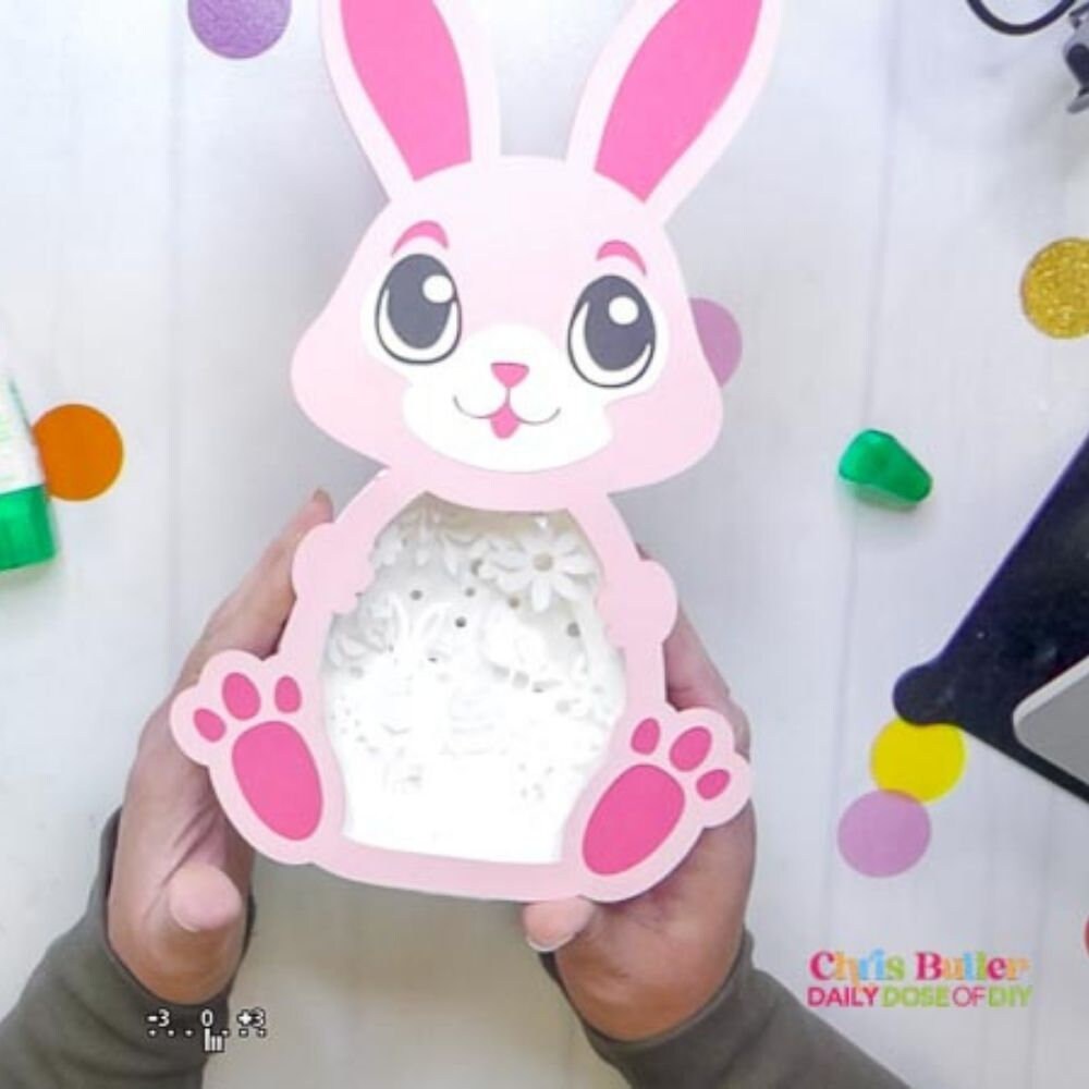 3D Easter Bunny Light Box SVG File Layered Design for Paper Crafts ...