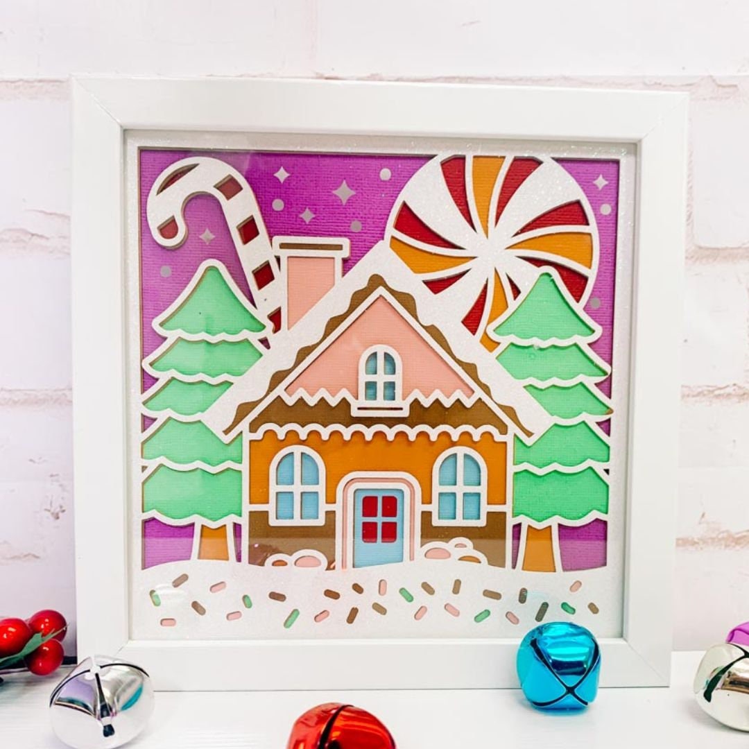 Layered Ginger Bread House Shadow Box for Christmas, Paper Craft SVG ...