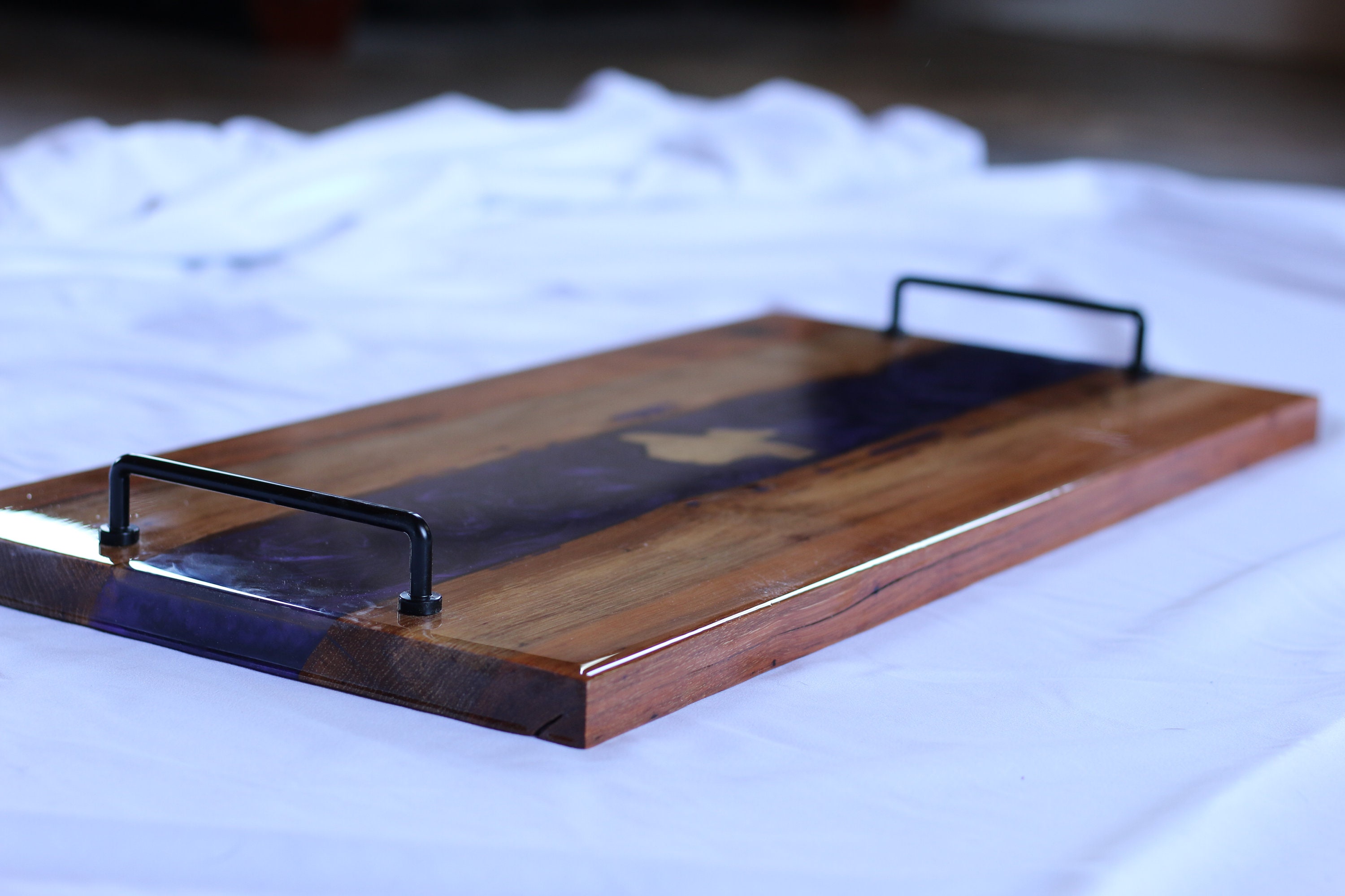 Handcrafted Pecan and Epoxy Resin River Serving Tray /charcuterie Board ...