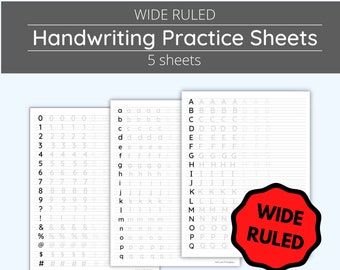 Printable Handwriting Practice Sheets | College Ruled | Uppercase ...