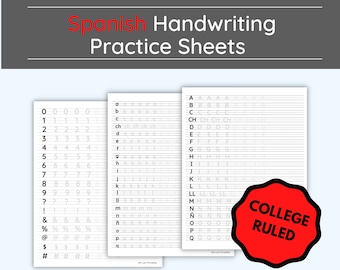 Printable Handwriting Practice Sheets | College Ruled | Uppercase ...