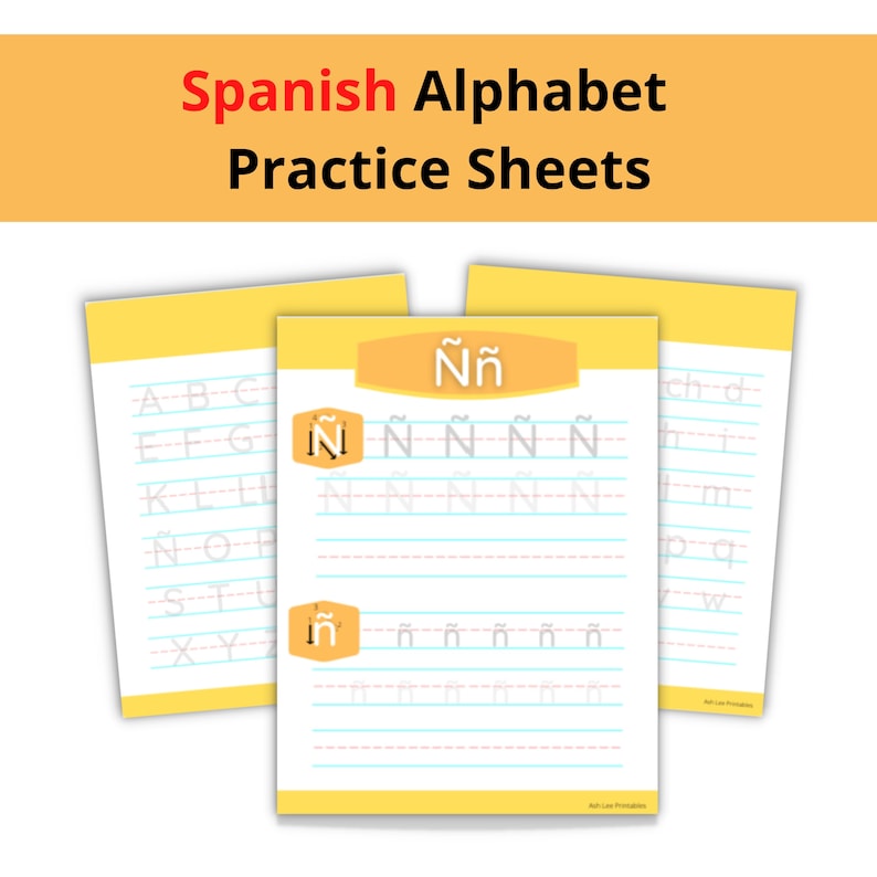SPANISH Alphabet Tracing Worksheet | Letter Tracing Digital Download ...