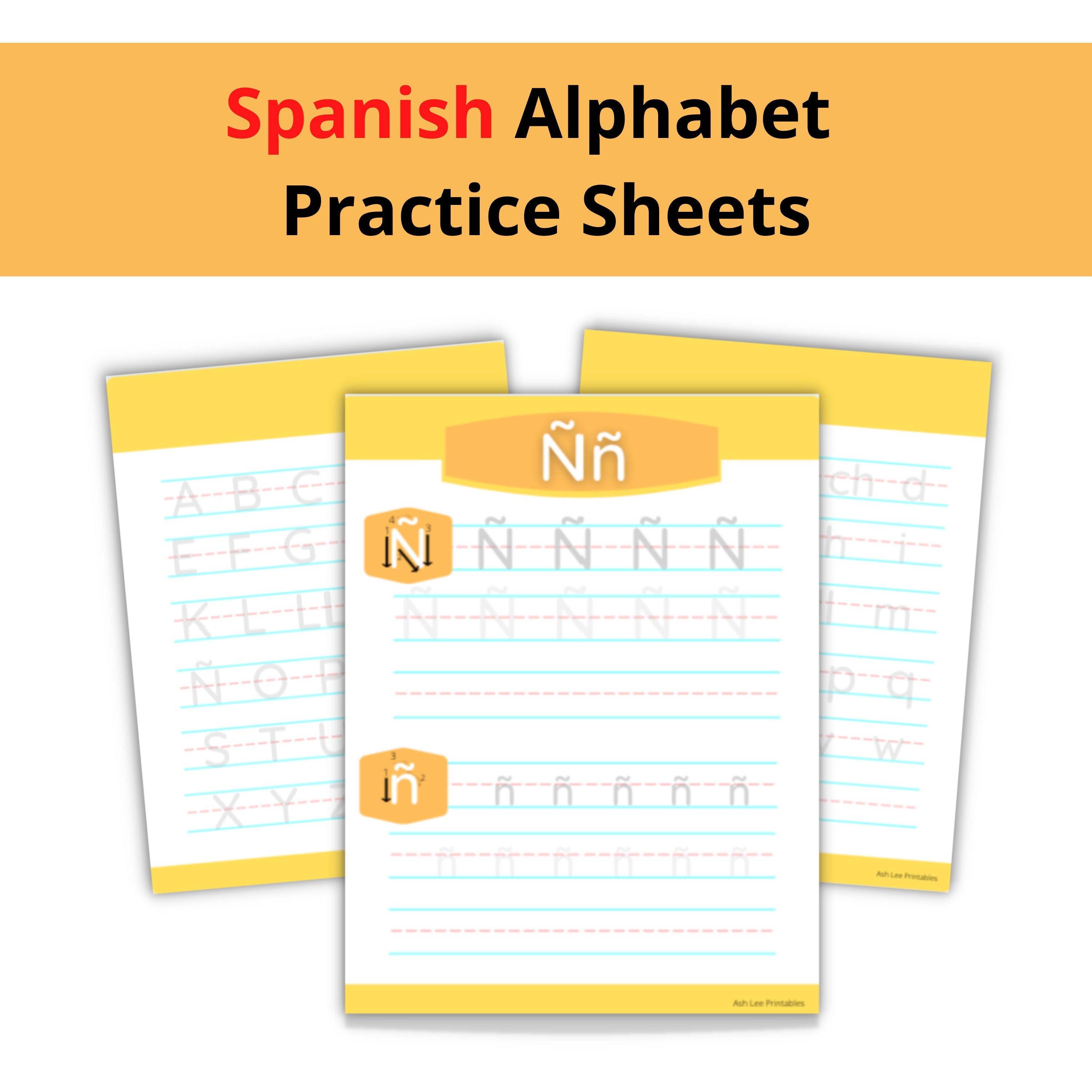 SPANISH Alphabet Tracing Worksheet | Letter Tracing Digital Download ...