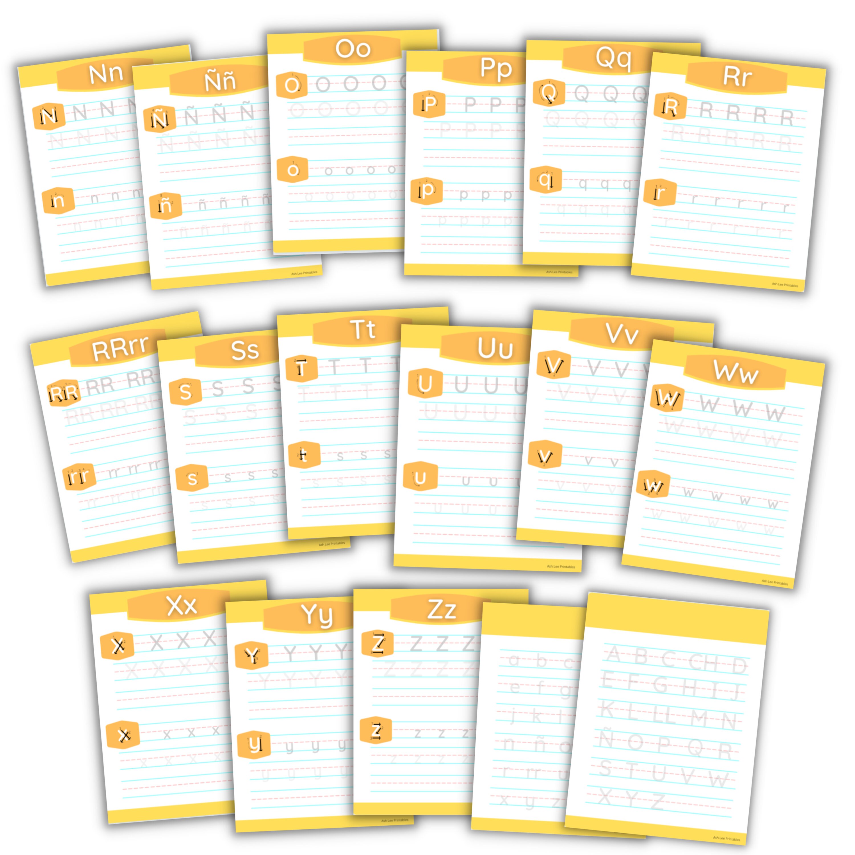 SPANISH Alphabet Tracing Worksheet Letter Tracing Digital - Etsy España