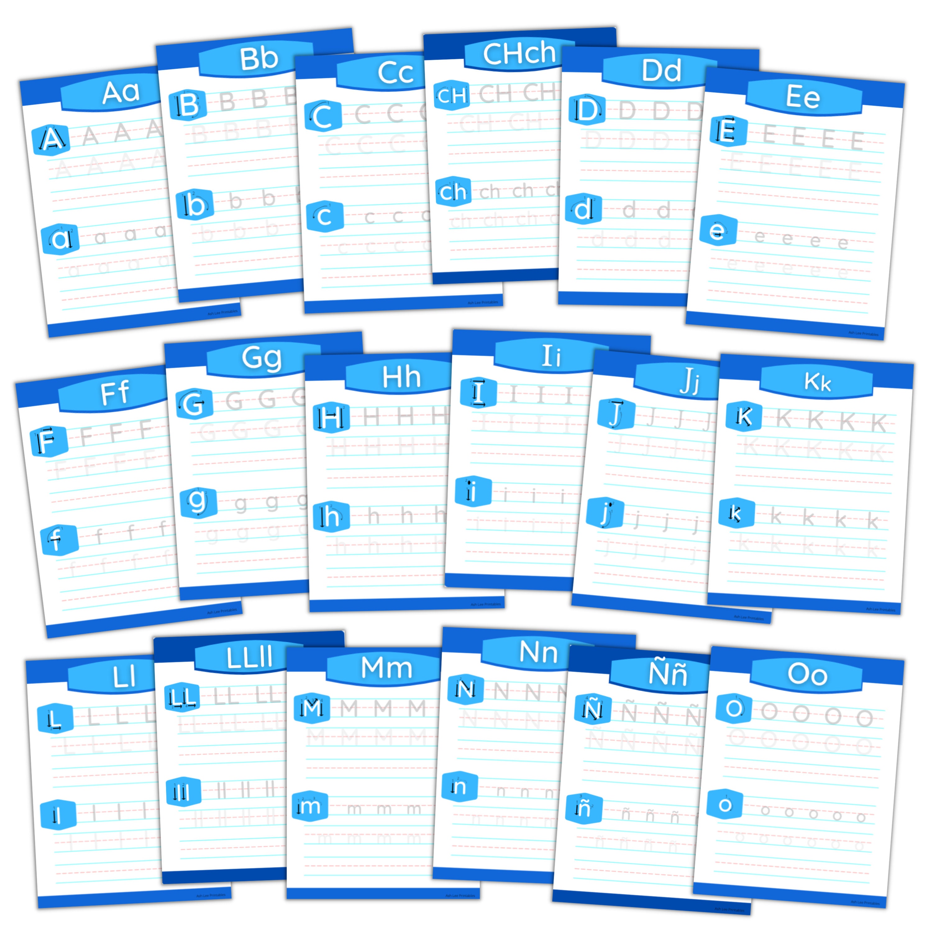 SPANISH Alphabet Tracing Worksheet Letter Tracing Digital Download ...