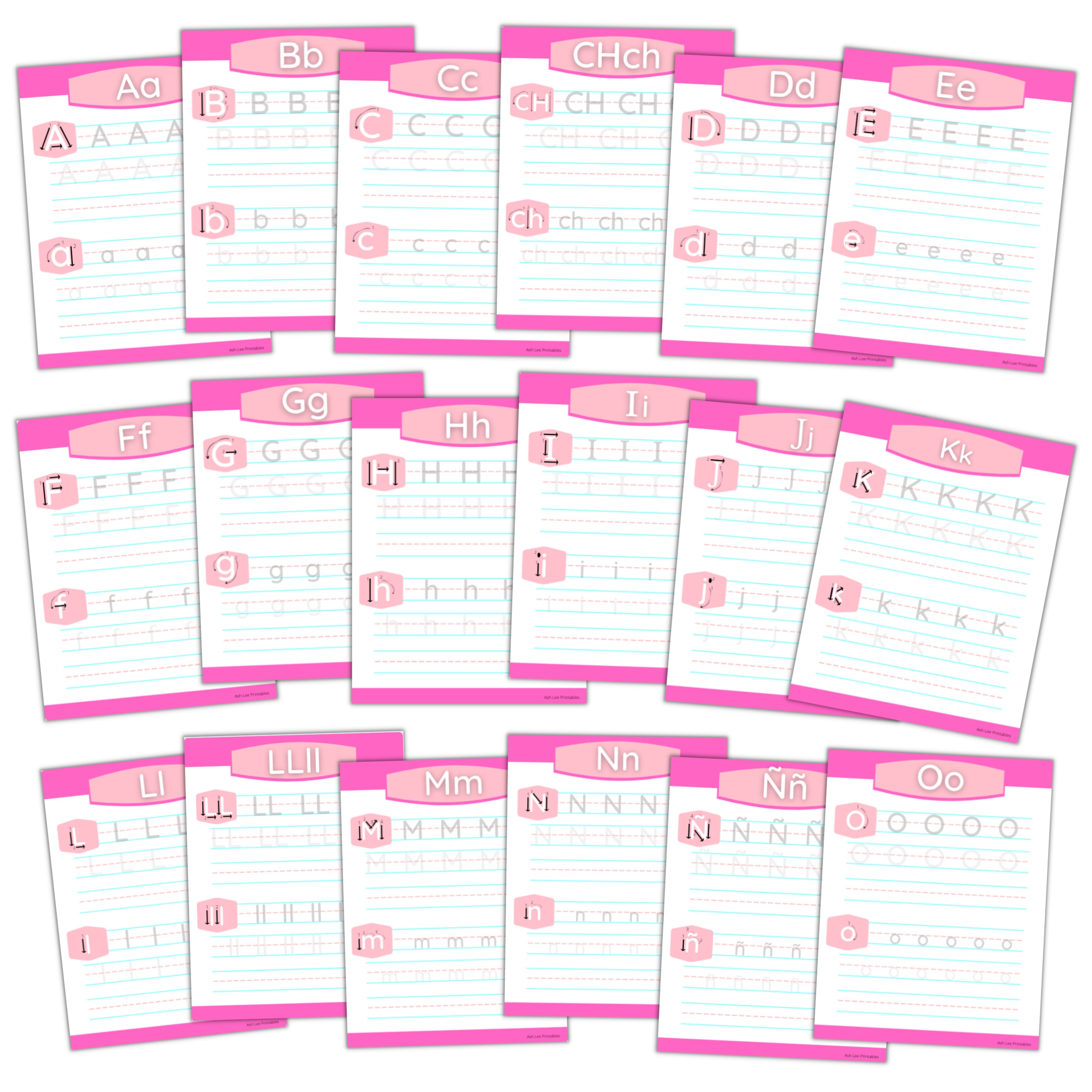 SPANISH Alphabet Tracing Worksheet Letter Tracing Digital Download ...