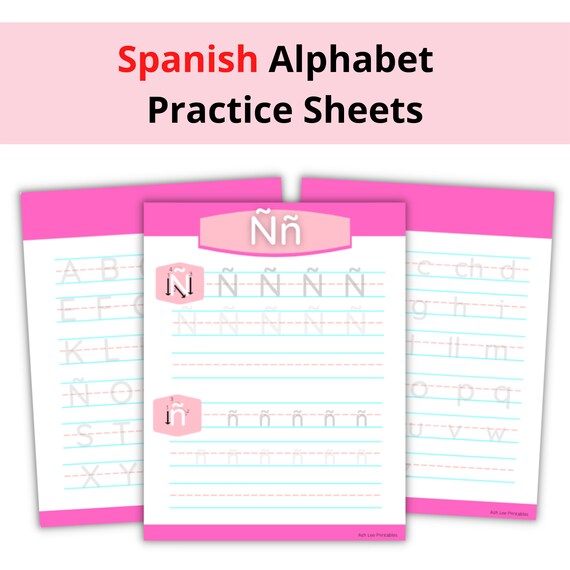 SPANISH Alphabet Tracing Worksheet Letter Tracing Digital | Etsy