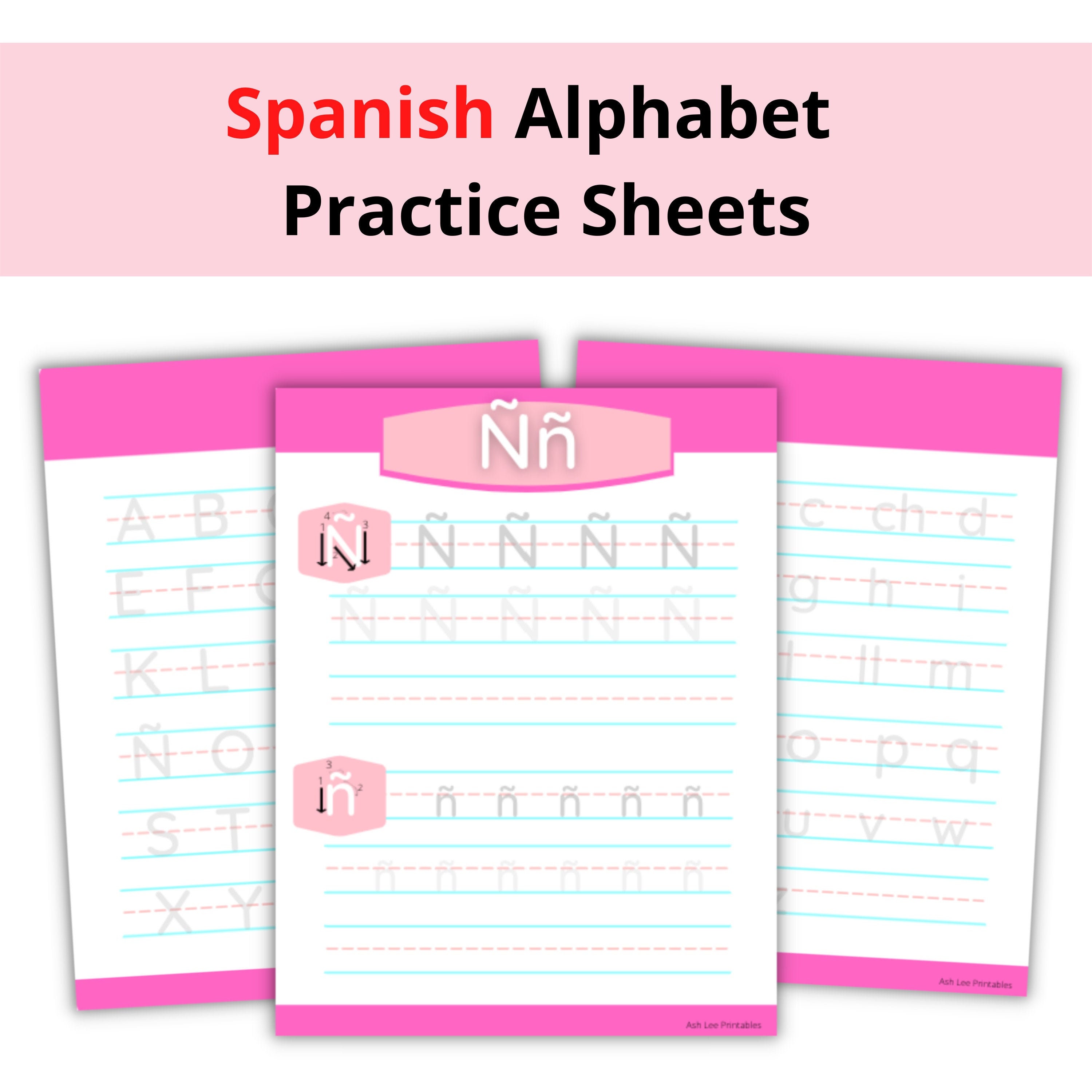 SPANISH Alphabet Tracing Worksheet | Letter Tracing Digital Download ...