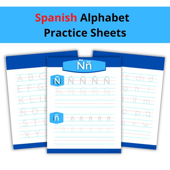 SPANISH Alphabet Tracing Worksheet Letter Tracing Digital - Etsy