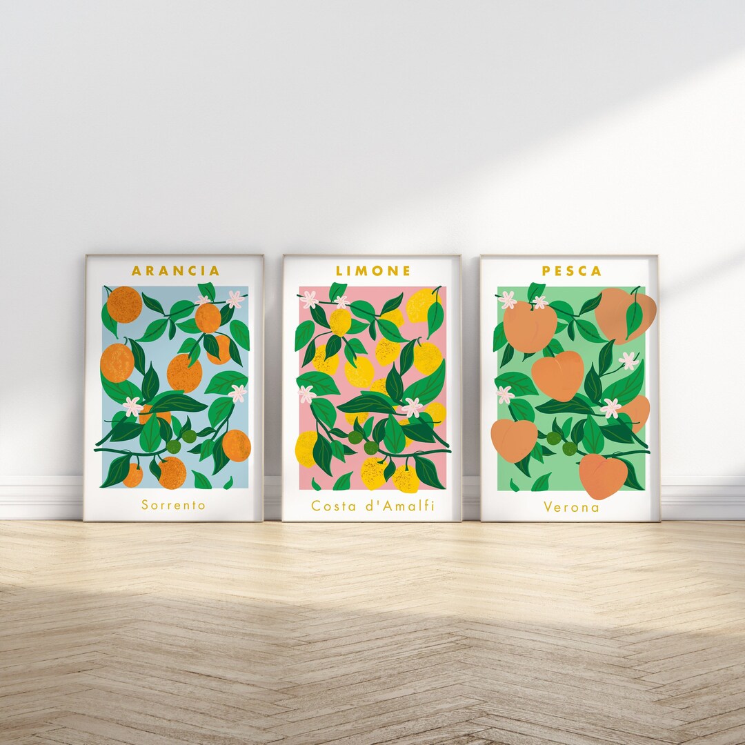 Set of 3 Italian Fruits Digital Download Print | Printable | Italy ...