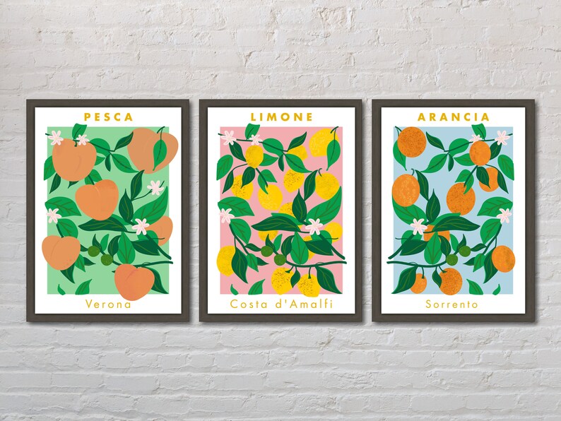Set of 3 Italian Fruits Digital Download Print Printable | Etsy