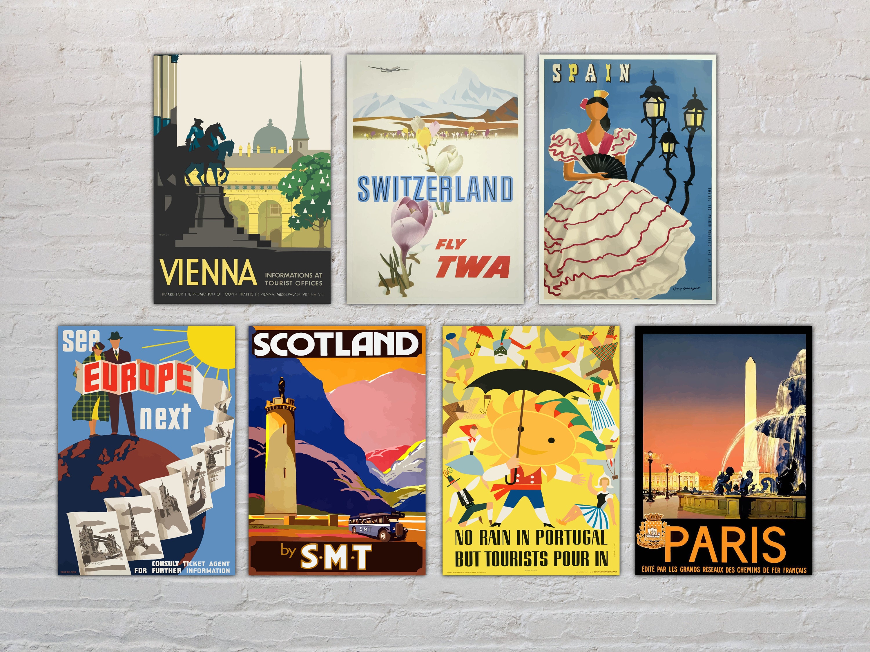 Set of 14 Vintage Europe Postcards Download Mini Print Set - Etsy