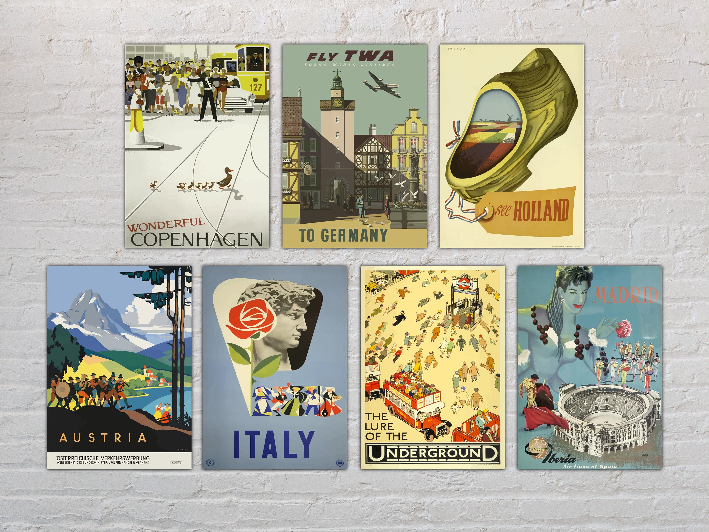 Set of 14 Vintage Europe Postcards Download Mini Print Set - Etsy