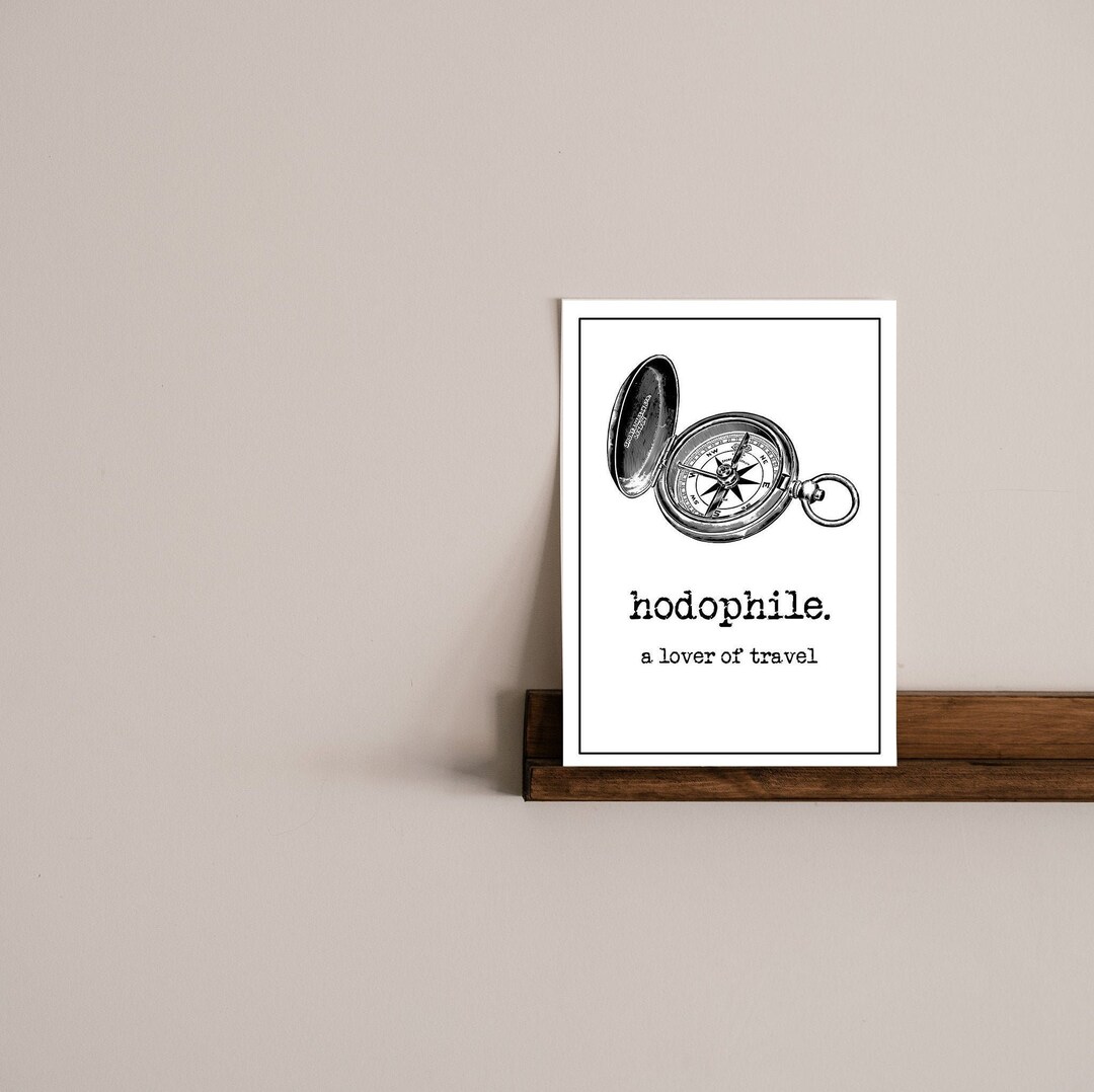 Hodophile Digital Descargar Print / Printable / Travel Lover, Wanderlust, Arte de pared, Blanco ...