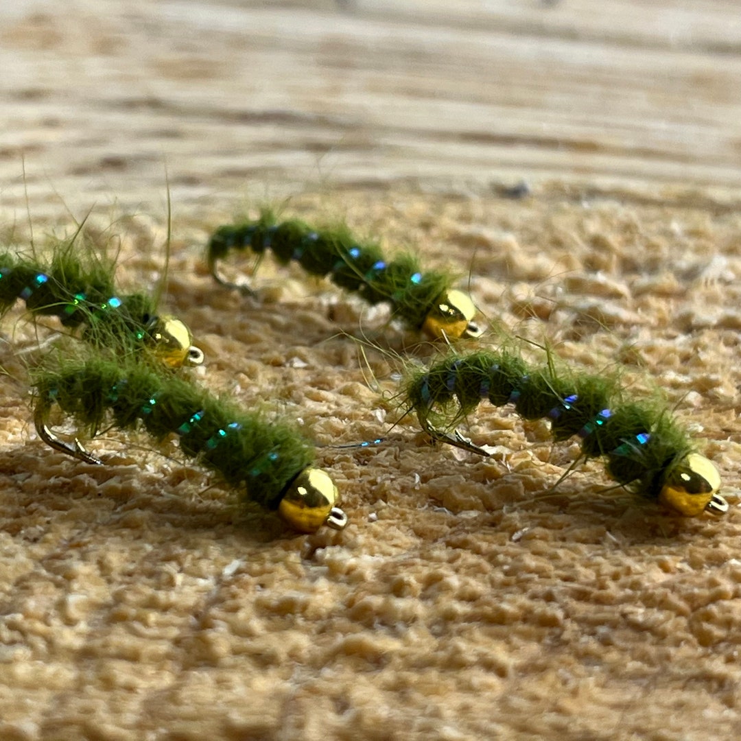 Copper Bead Head Caddis Nymphs Stonefly-olive | Hook Size 12 - Etsy