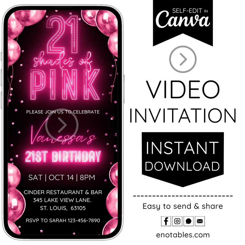 Pink Invitations - Etsy