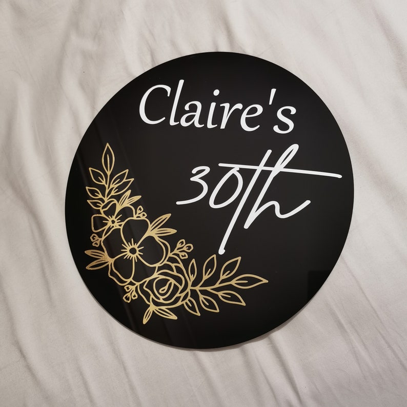 Personalized Acrylic Sign/custom Made Round Sign/birthday/baby Shower ...