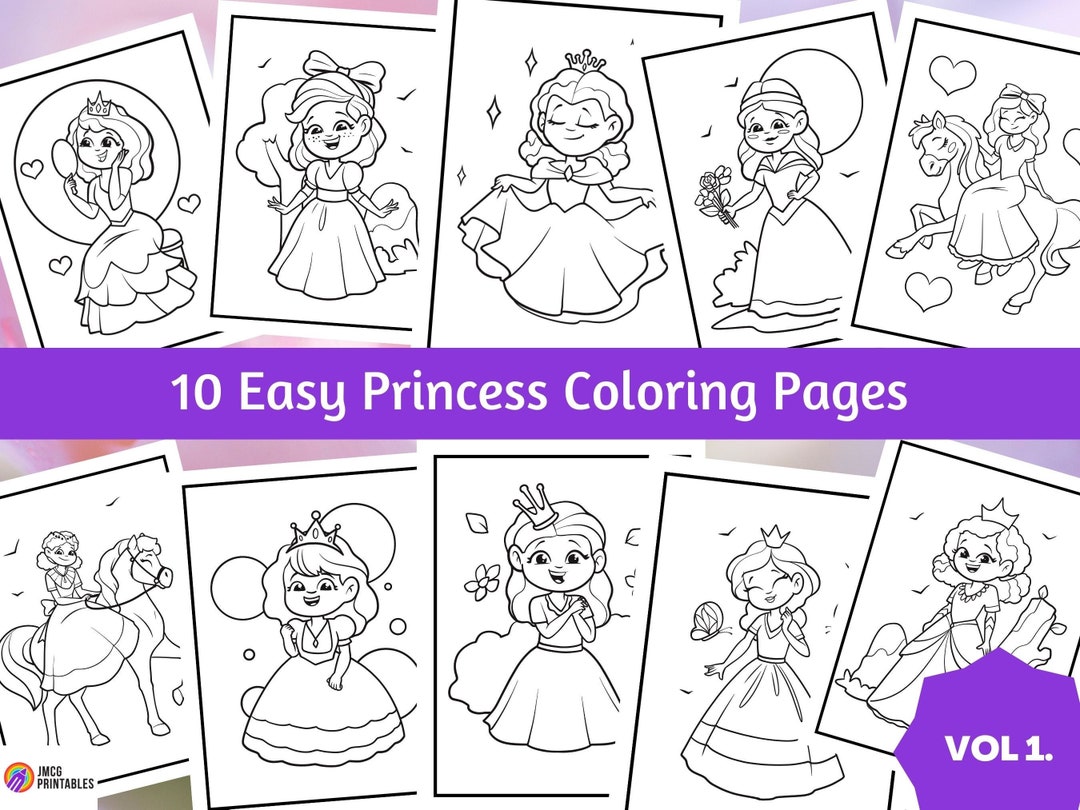 10 Pretty Princess Coloring Pages for Kids Printable, Princess ...