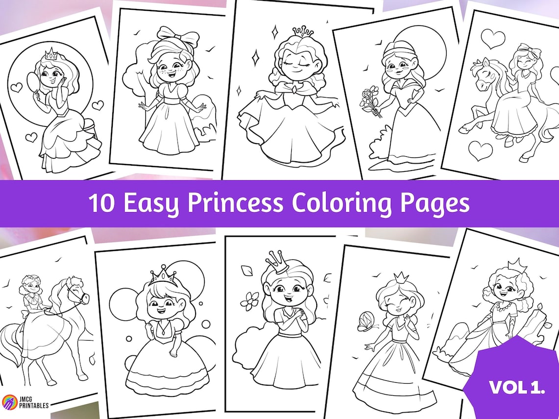 10 Pretty Princess Coloring Pages for Kids Printable, Princess ...
