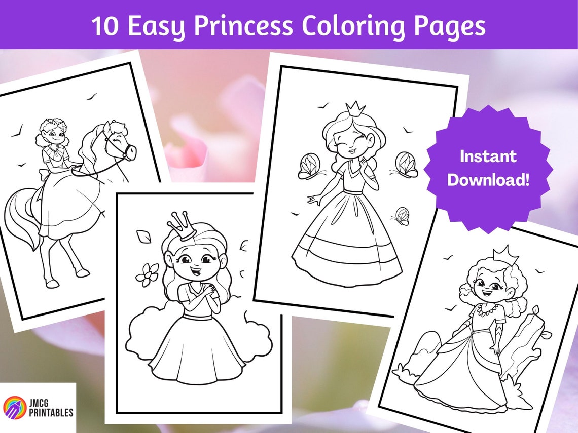 10 Pretty Princess Coloring Pages for Kids Printable, Princess ...