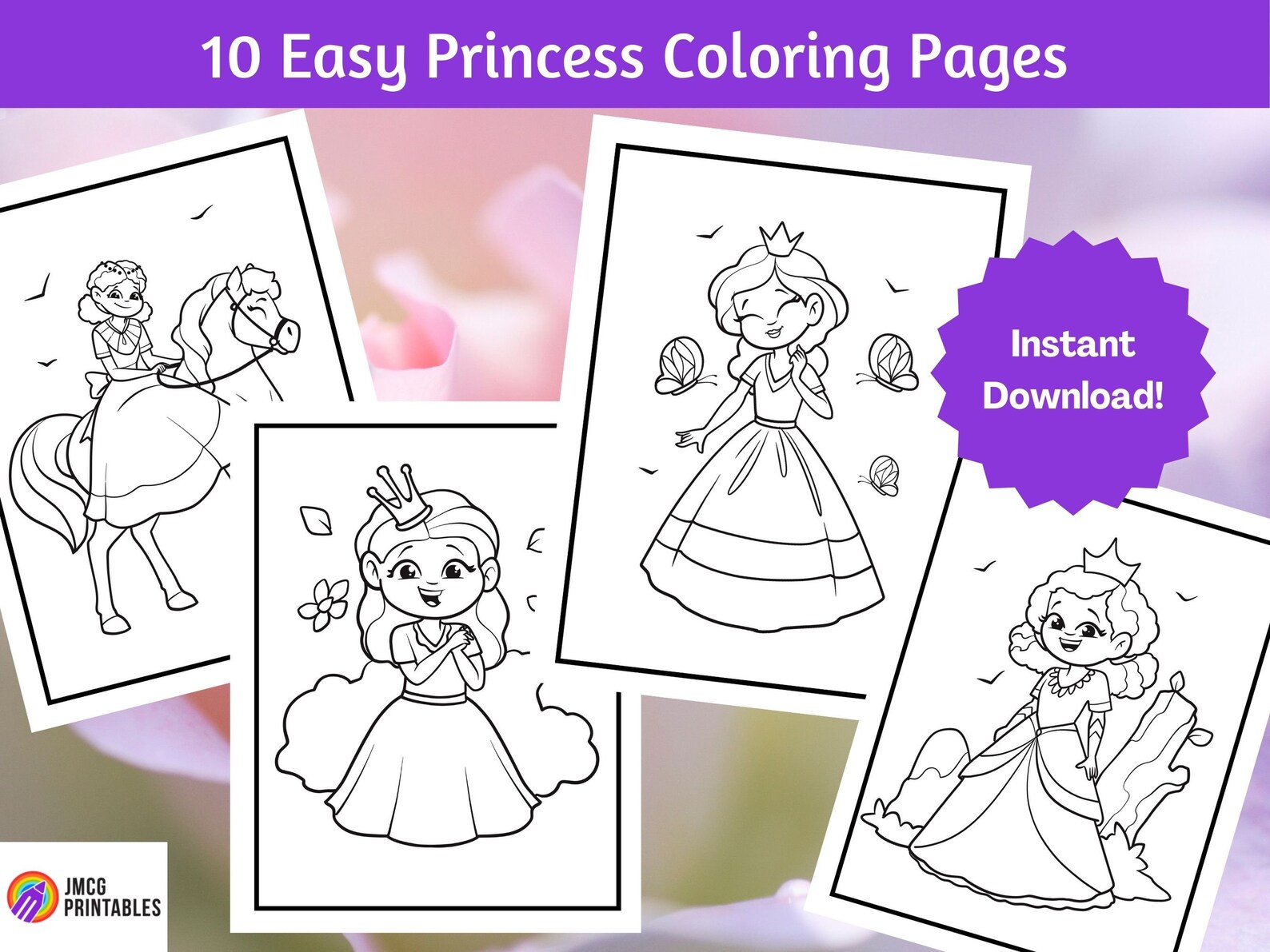 10 Pretty Princess Coloring Pages for Kids Printable, Princess ...