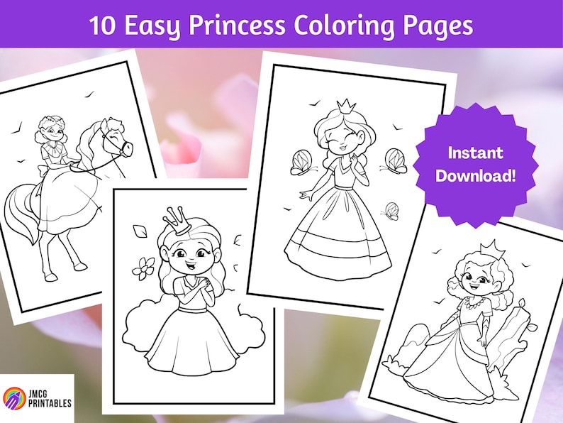10 Pretty Princess Coloring Pages for Kids Printable, Princess ...