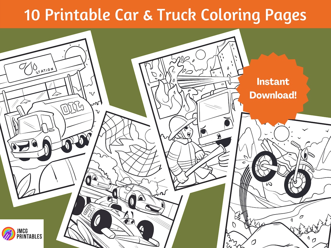 10 Awesome Car and Truck Coloring Pages for Kids - Volume 2, Car ...