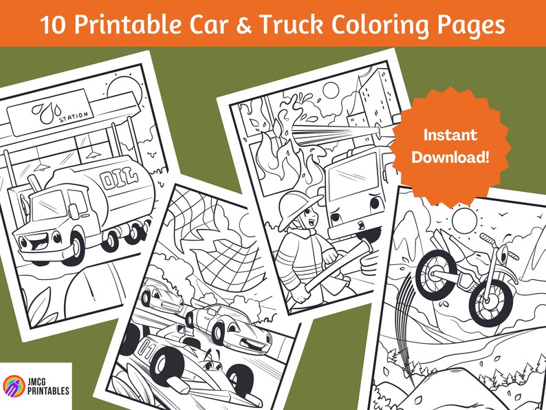 10 Awesome Car and Truck Coloring Pages for Kids - Volume 2, Car ...