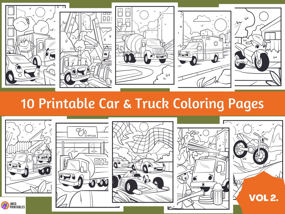 10 Awesome Car and Truck Coloring Pages for Kids - Volume 2, Car ...