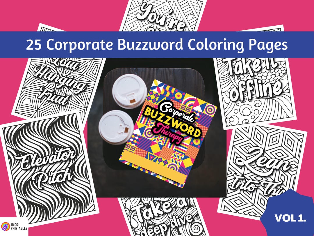 25 Hilarious Corporate Buzzword Coloring Pages for Stress Relief & Fun ...