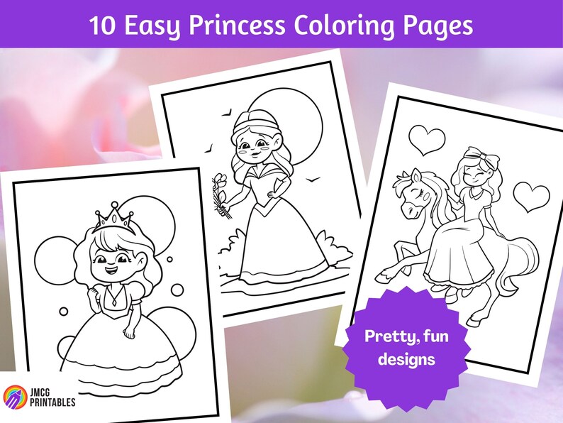 10 Pretty Princess Coloring Pages for Kids Printable, Princess ...