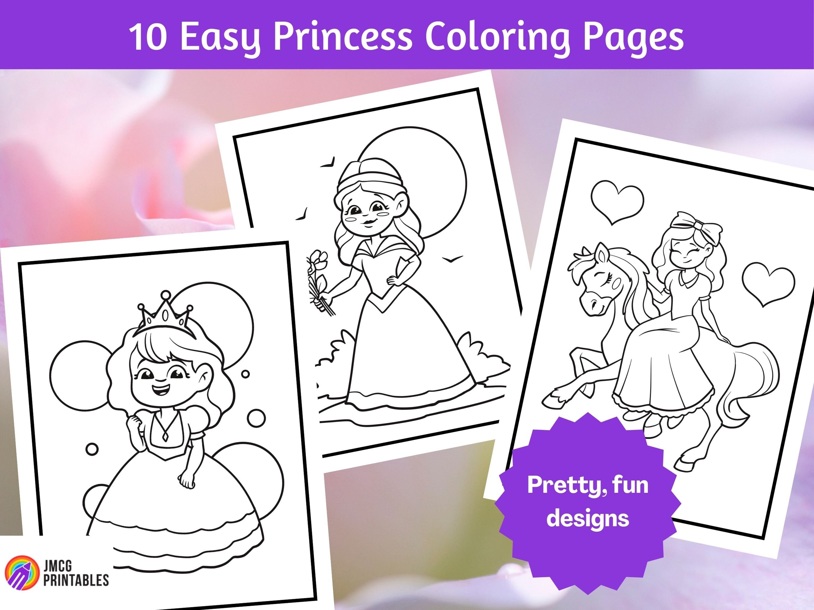 10 Pretty Princess Coloring Pages for Kids Printable, Princess ...