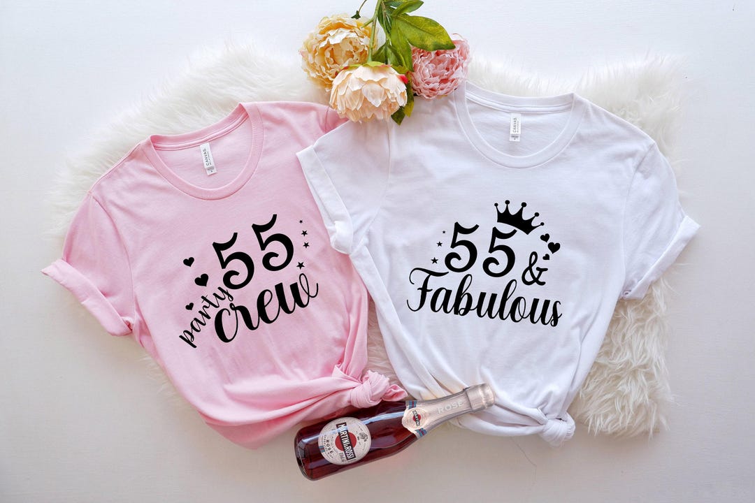 55 and Fabulous Shirt, 55th Birthday Shirt, 55th Birthday Gift, 55th ...