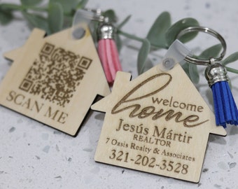 Customized Realtor Keychain, Engraved House Keychain, Home Sweet Home ...