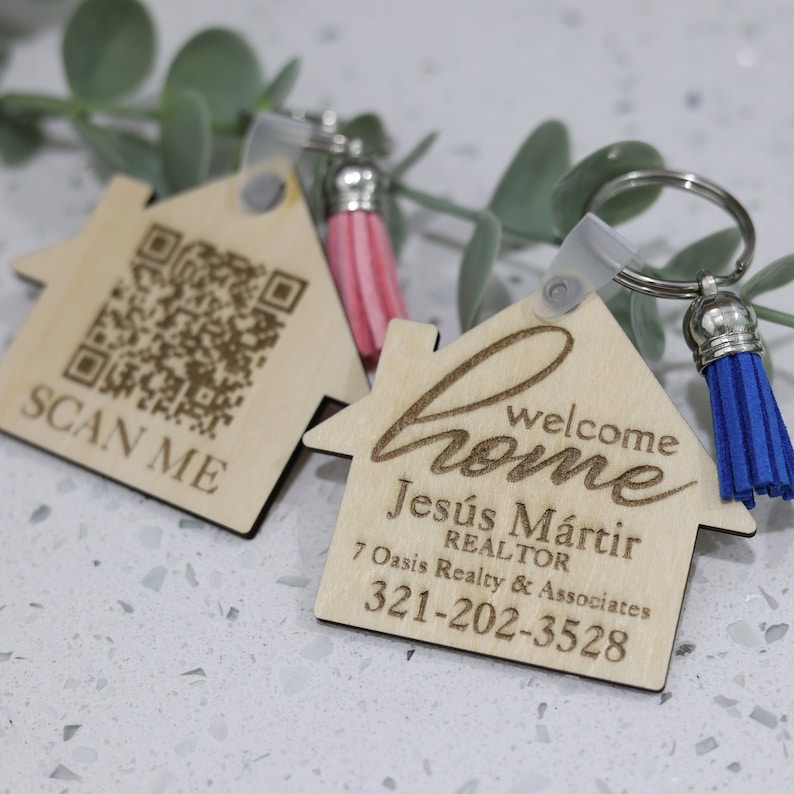 Customized Realtor Keychain – Engraved House Design With "home Sweet ...