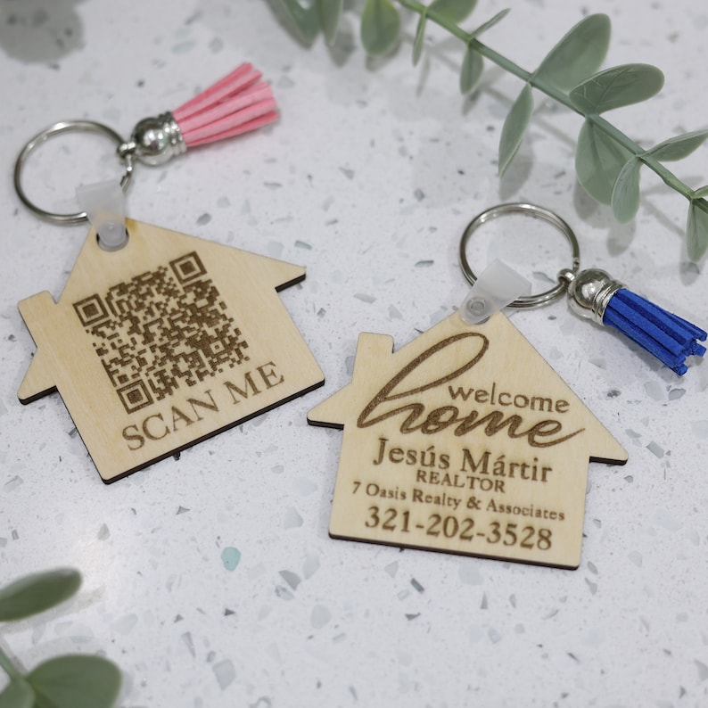 Customized Realtor Keychain – Engraved House Design With "home Sweet ...