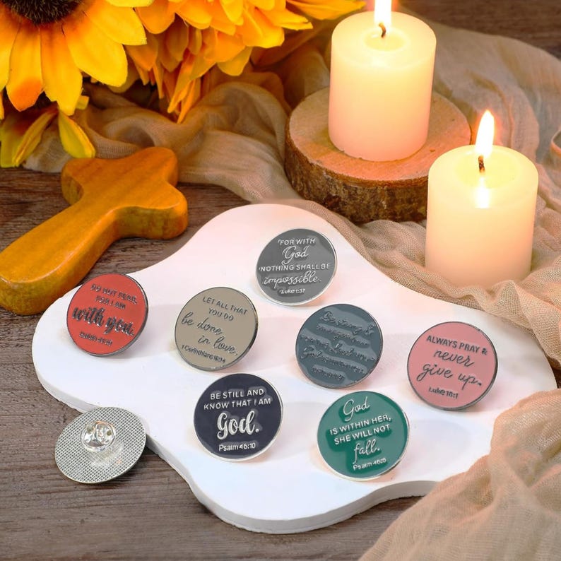 Christian Faith Pins – Inspirational Scripture Button Badges – Bible ...